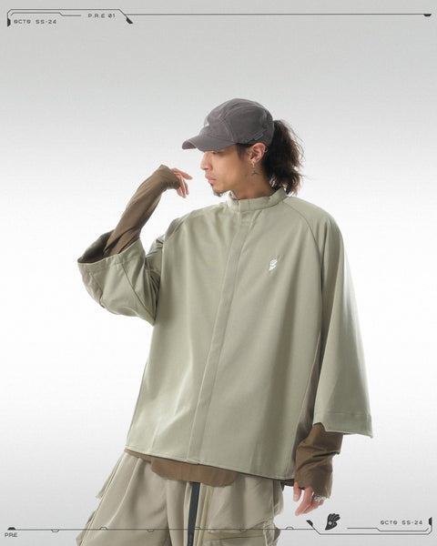 PRE - SEASON —S24 PS-01T-1 Sukkiri Open Chest T-shirt (Taupe Khaki ...